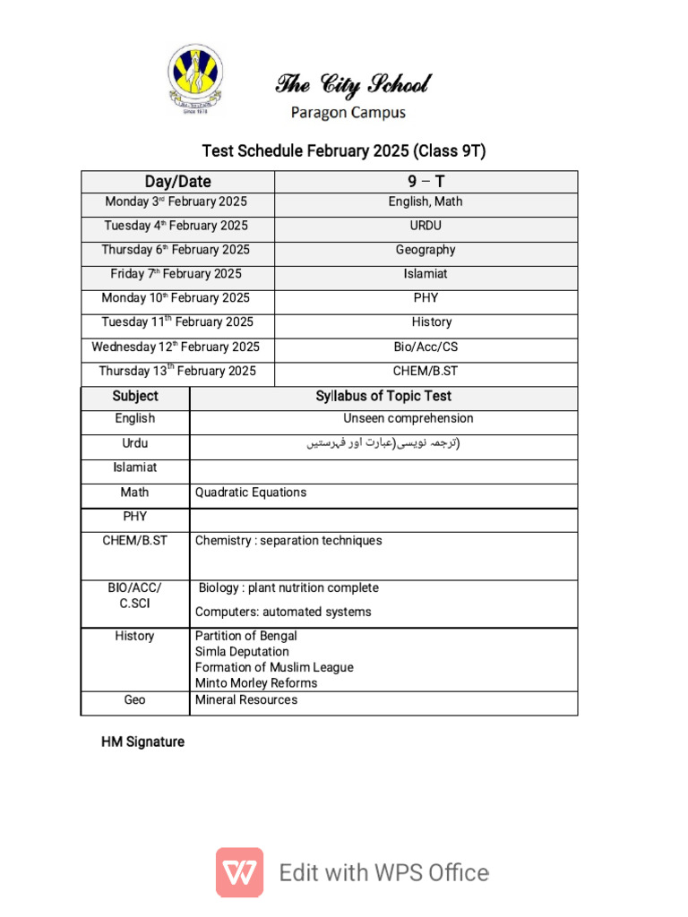 End of Topic Test (Class 9-T) | PDF