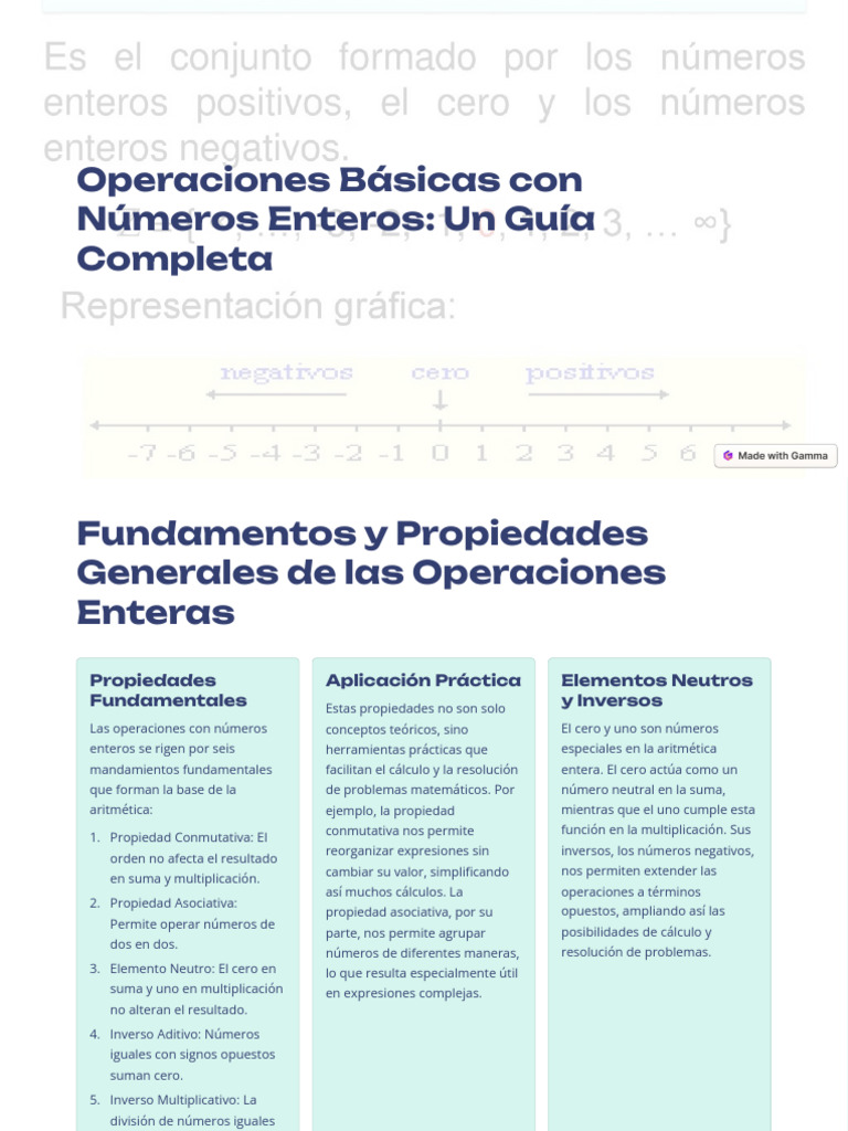 Guía Completa de Operaciones Enteras | PDF | Multiplicación | Entero