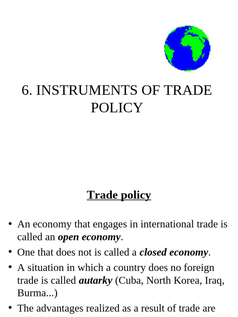 Lecture 7. Instruments of Trade Policy | PDF | Comparative Advantage ...