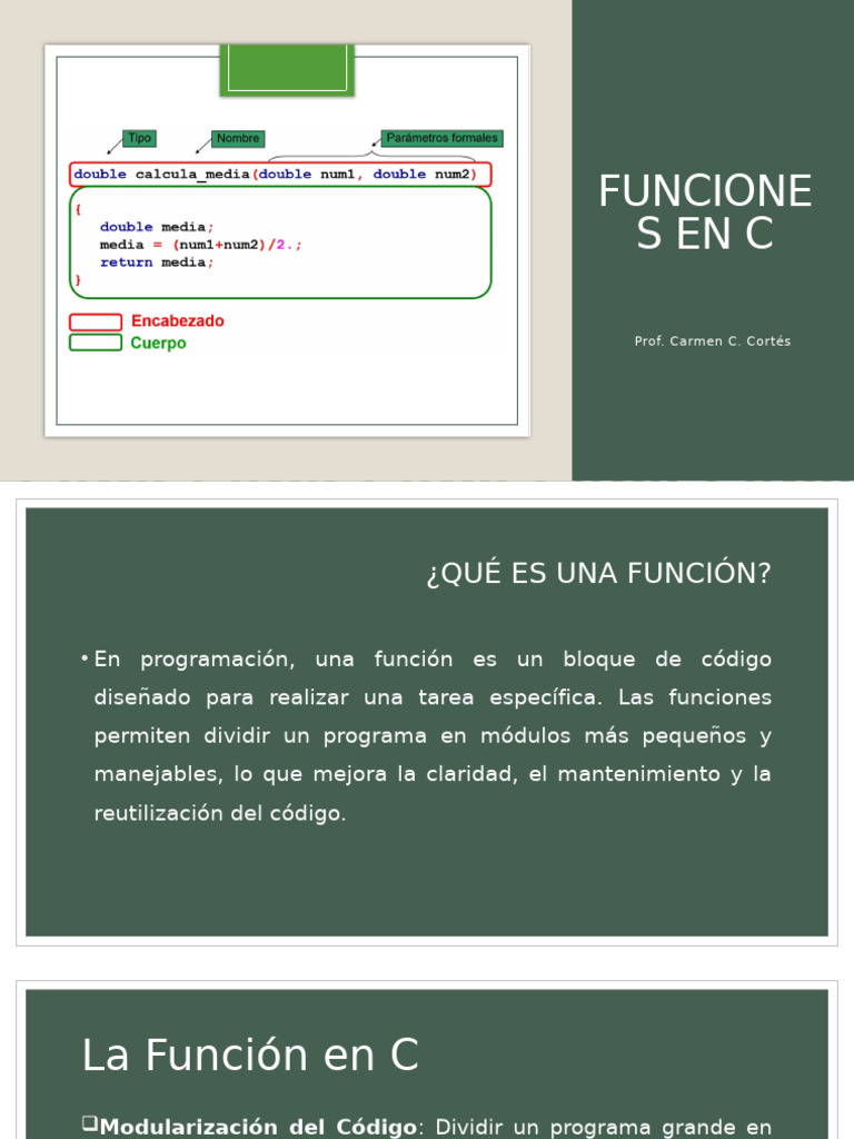 Funciones en c | PDF | Programa de computadora | Programación