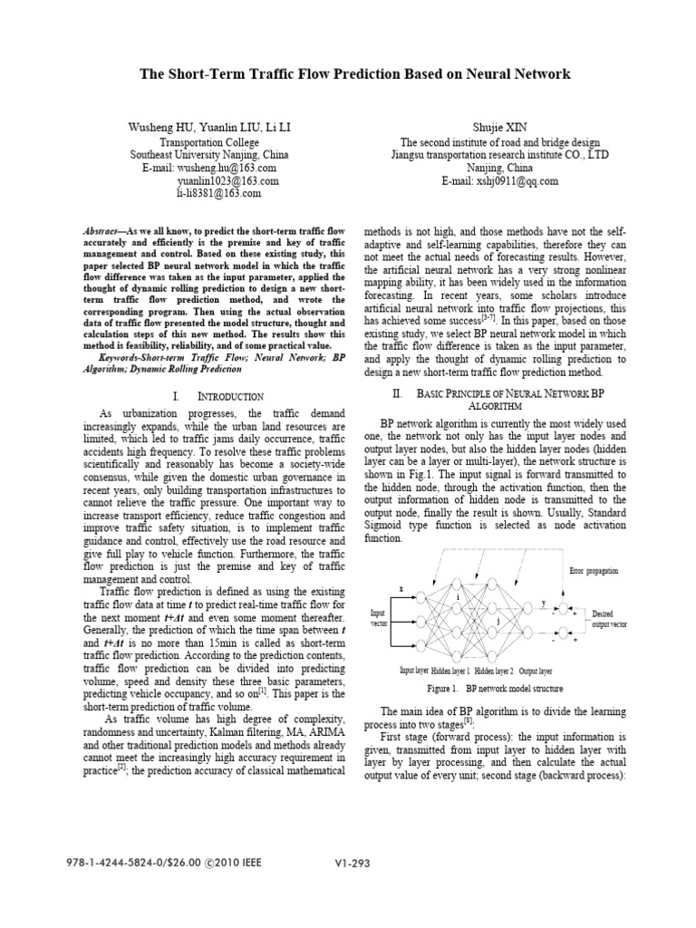 The Short-Term Traffic Flow Prediction Based On Neural Network | PDF ...