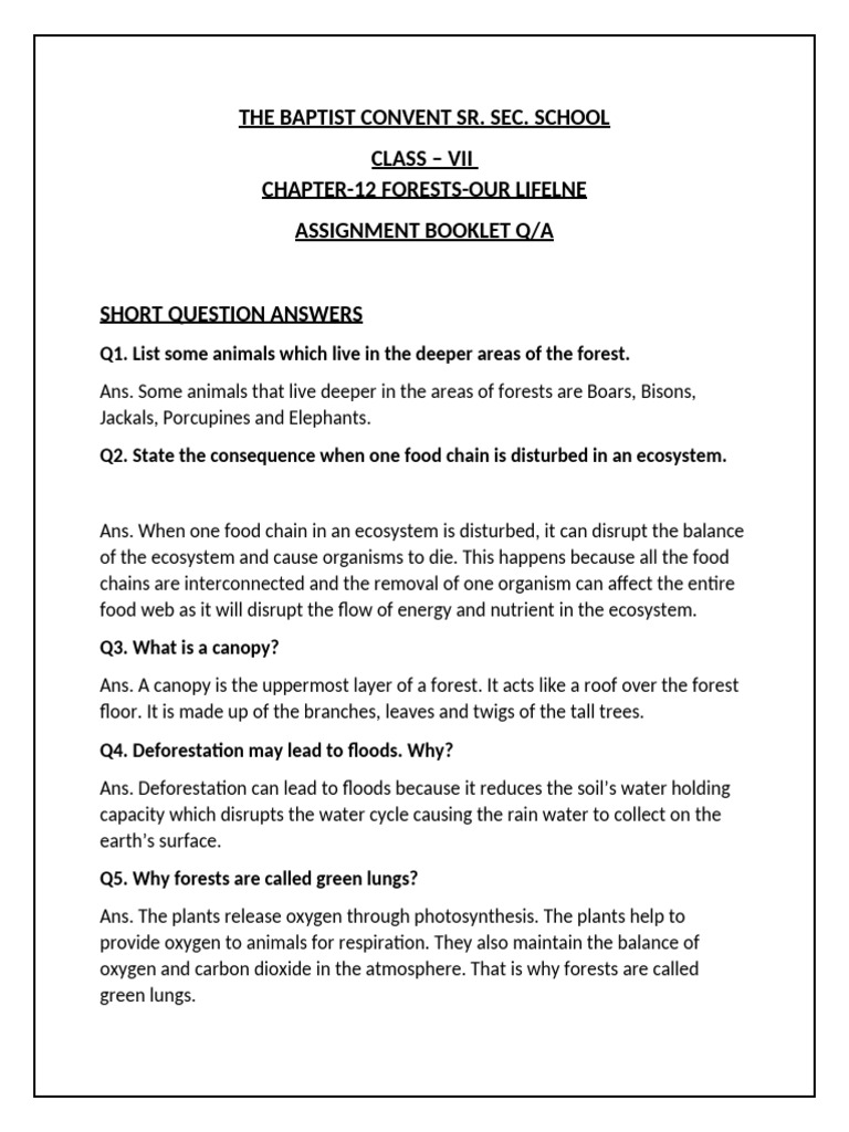 Class 7 CH-12 Assignment Booklet 22012025 130253 | PDF | Soil | Habitat ...