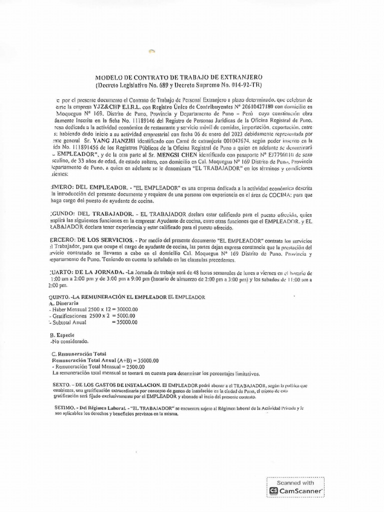 Contrato Mengsi | PDF
