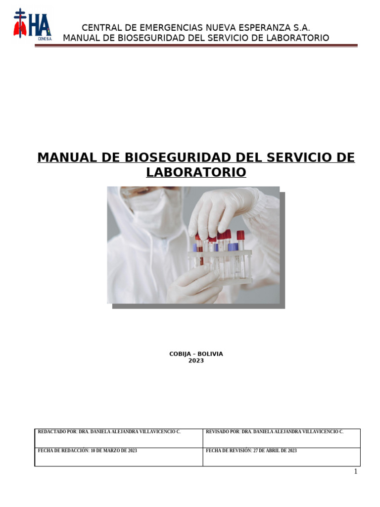 Manual de Bioseguridad Ha | PDF | Laboratorios | Infección