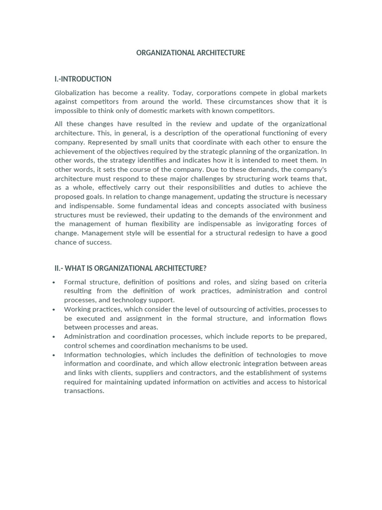 Components Of Organizational Architecture – SNRTDE