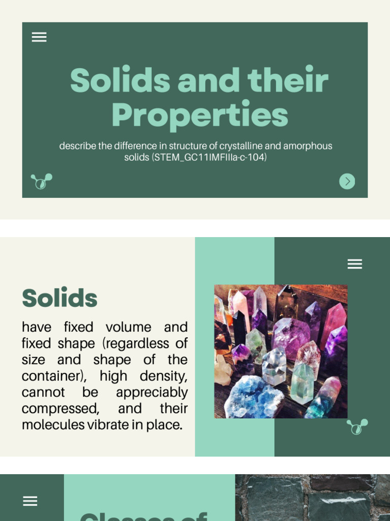 SOLIDS AND THEIR PROPERTIES | PDF