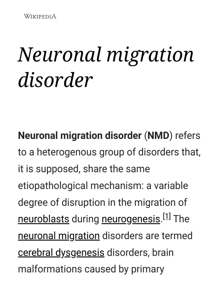 Neuronal migration disorder . | PDF | Diseases And Disorders | Neuroscience