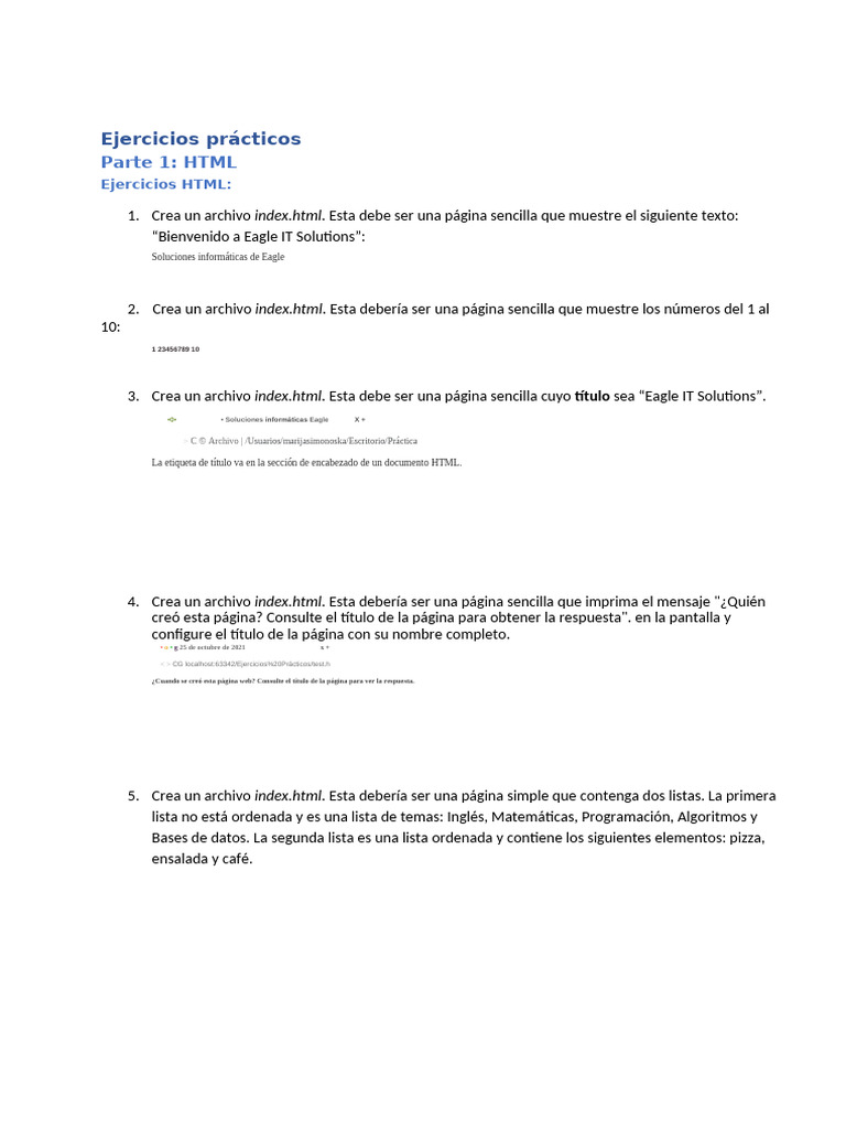 Completar Ejercicios Prácticos HTML, CSS y JS | PDF | HTML | Script Java