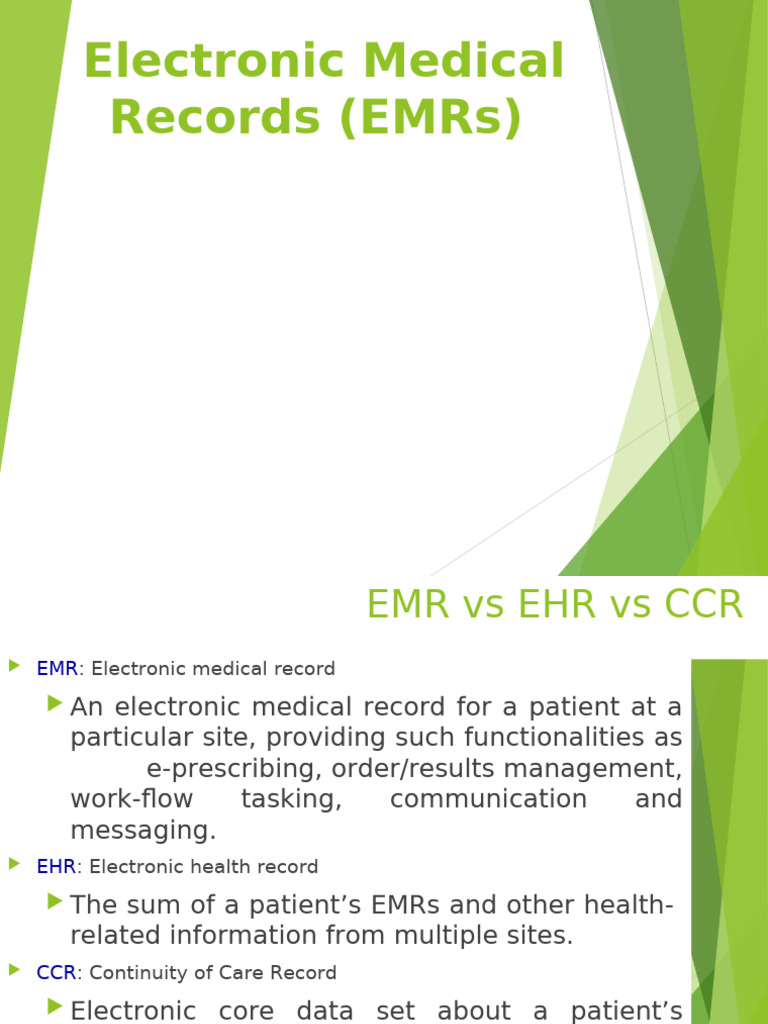 Electronic Medical Records (EMRs) | PDF | Electronic Health Record ...