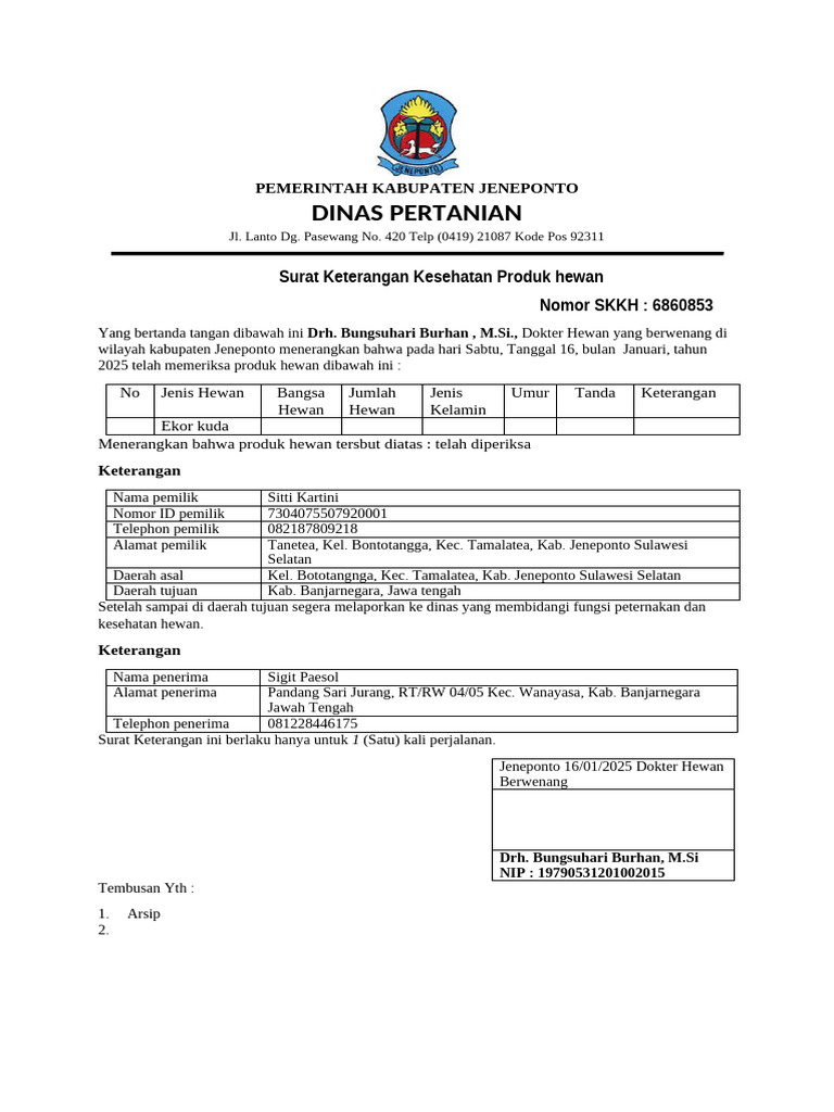 Surat Keterangan Ijin Jalan | PDF