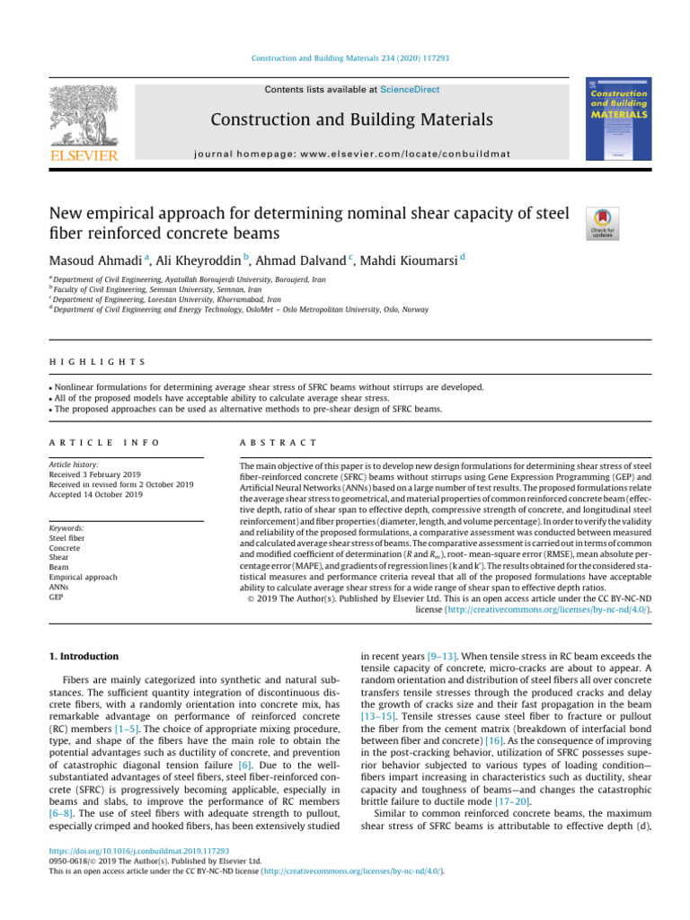 New Empirical Approach For Determining Nominal Shear Capacity of Steel ...