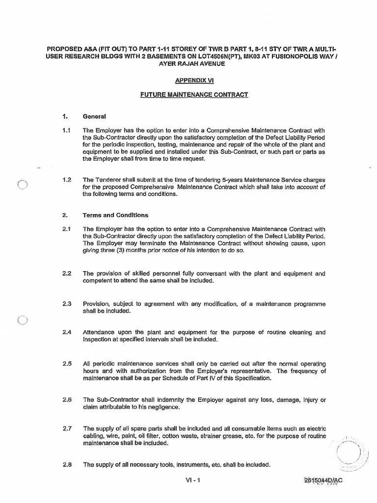 3.a.ii.7 Appendix VI Future Maintenance Contract | PDF