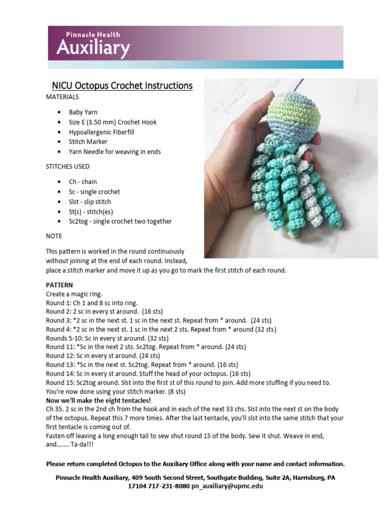 NICU Octopus Crochet Instructions | PDF