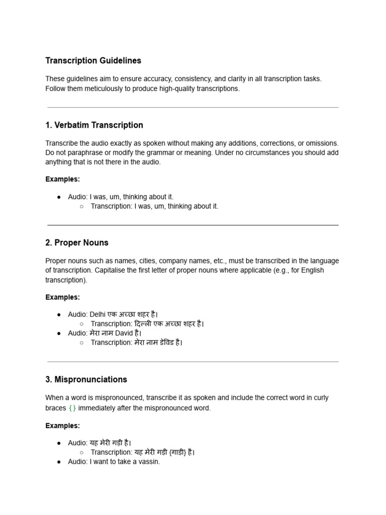 Transcription Guidelines 2.0 | PDF | Grammar | Language Mechanics