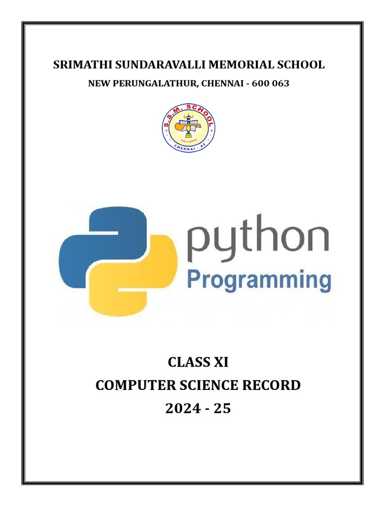 24-01-2025 XI XI ComputerScienceRecord 2024 2524-01-2025 24329 | PDF | String (Computer Science ...