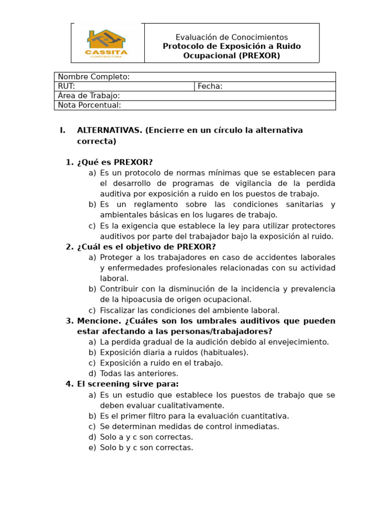 Evaluación del Protocolo PREXOR | PDF | ruido