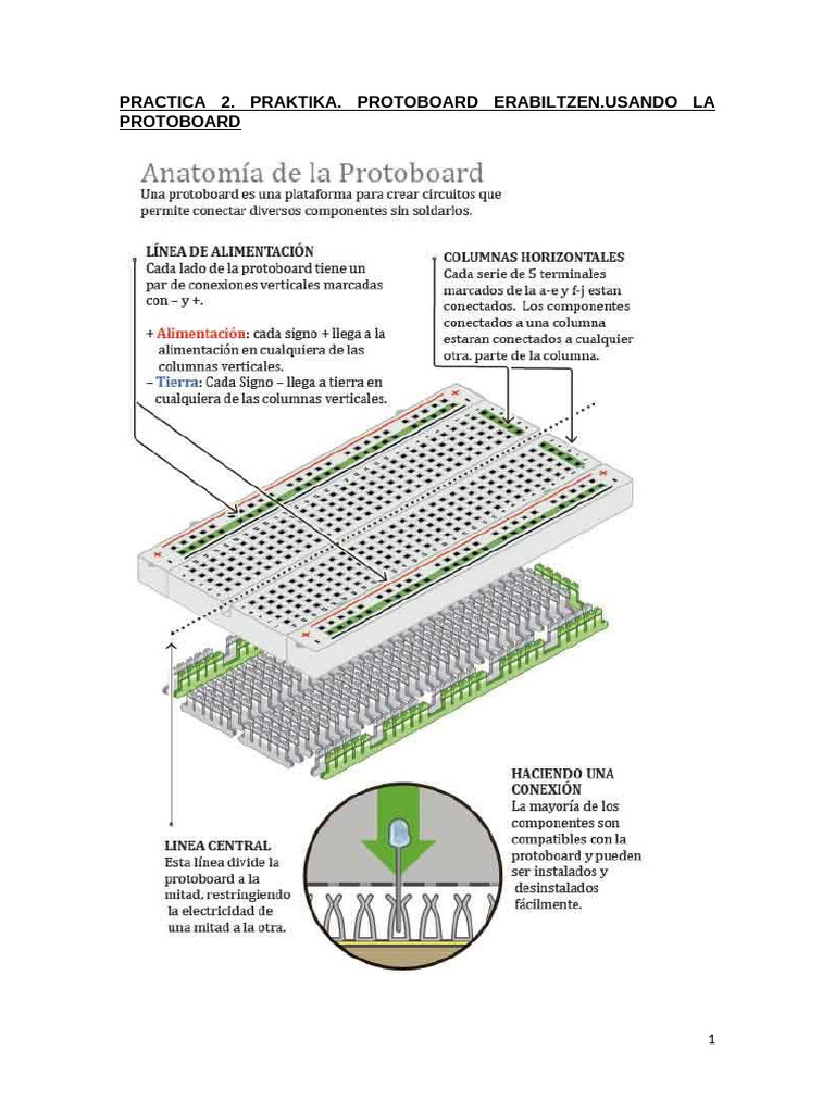 PRACTICA 2. PRAKTIKA . PROTOBOARD (3) | PDF | Ingenieria Eléctrica ...