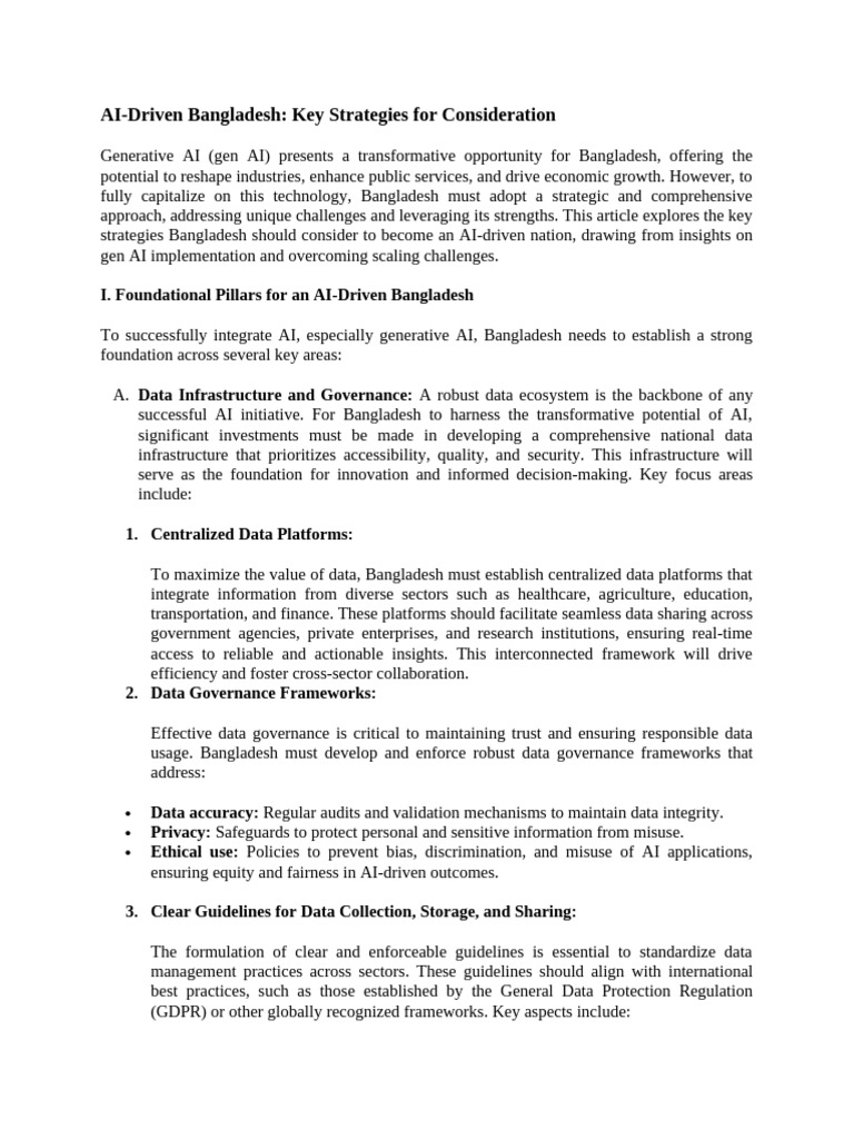 AI Strategies for Bangladesh's Growth | PDF | Artificial Intelligence ...