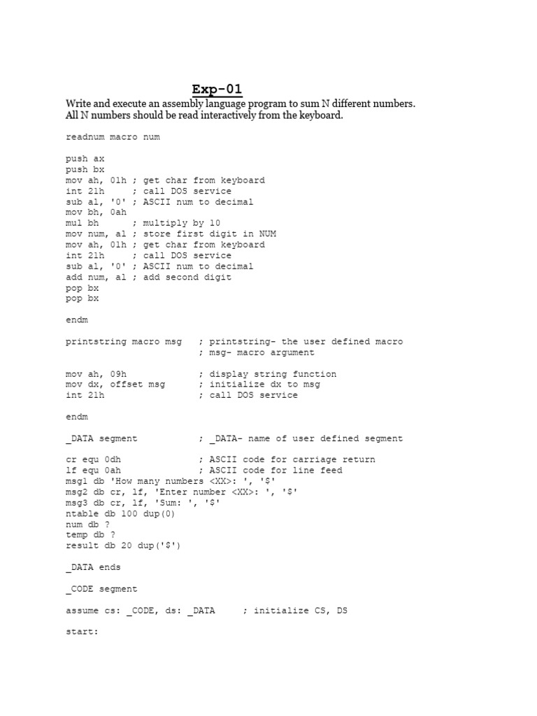 EEE 3104 Codes Only | PDF | Assembly Language | Ascii