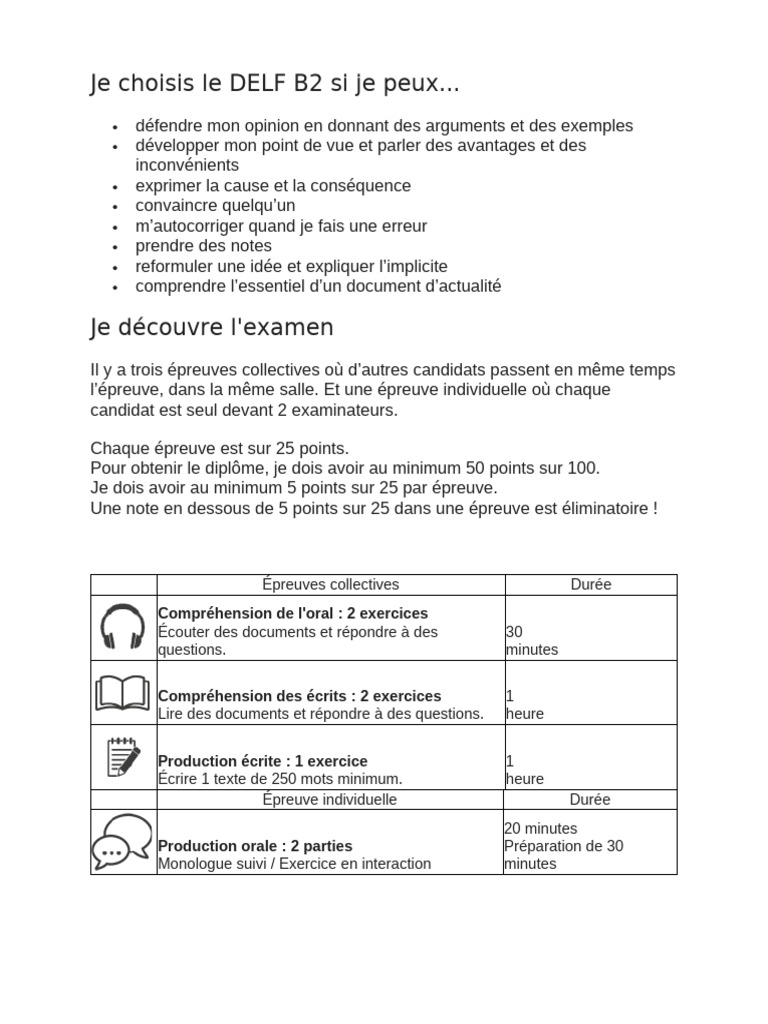 Guide complet sur l'examen DELF B2 | PDF
