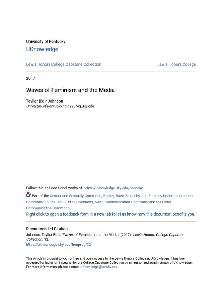 Waves of Feminism and The Media | PDF | Feminism | Gender Studies