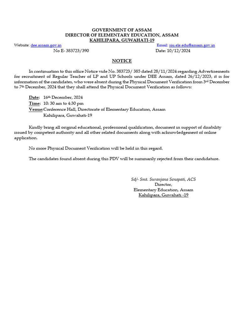 Notice PDV PWD Extension 16 12 2024 | PDF