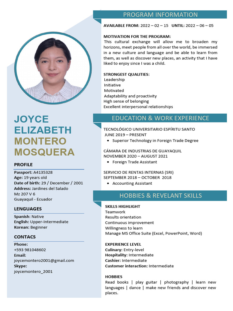 CV - MONTERO - JOYCE - Joyce Montero | PDF | Social Psychology | Human ...