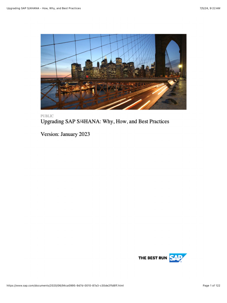 Upgrading SAP S:4HANA - How, Why, And Best Practices | PDF | Sap Se
