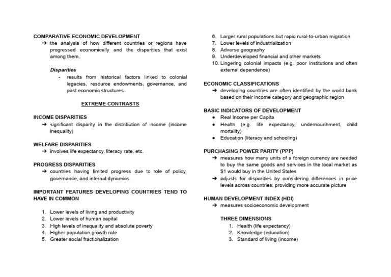 Comparative Economic Development | PDF | Developing Country | Income ...