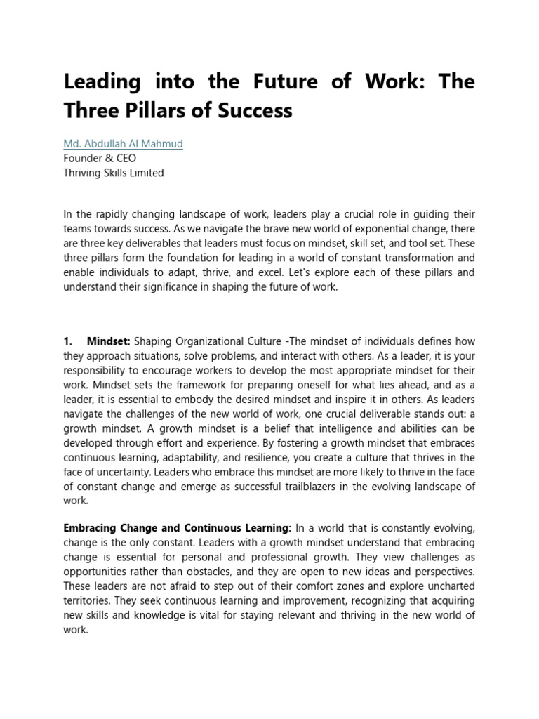 Leading Into The Future of Work | PDF | Mindset | Analytics