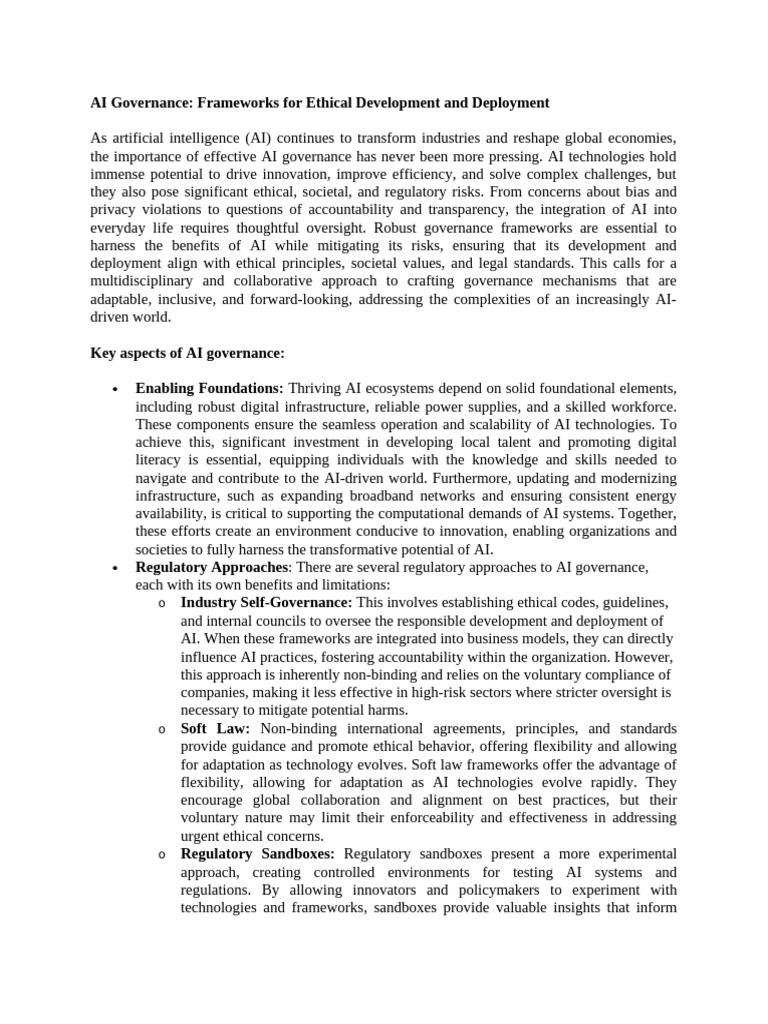 Navigating the Future Building Ethical and Effective AI Governance ...