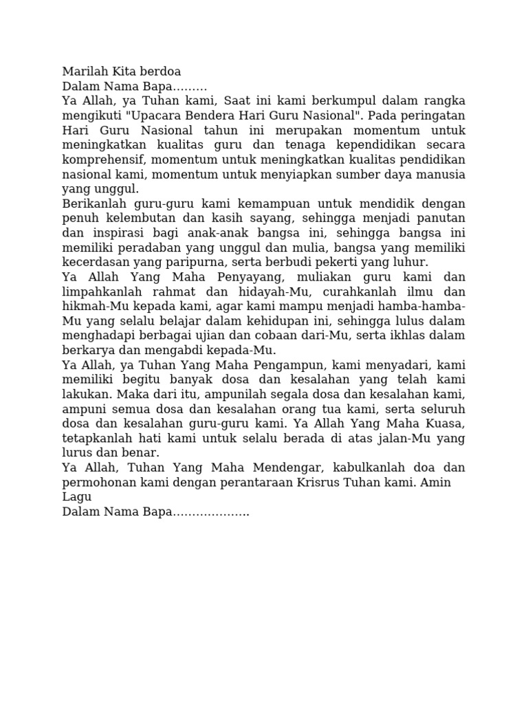 DOA HUT PGRI 24 | PDF
