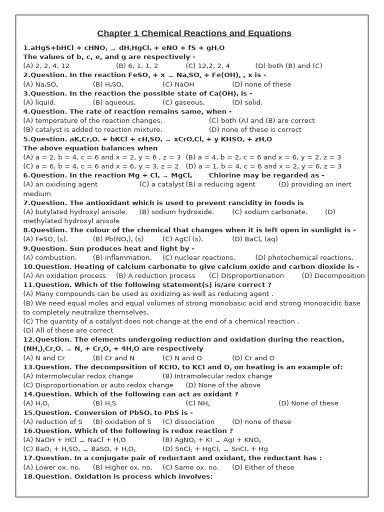 Class 10 Chem and Phy Work Sheet - With Out Answer | PDF | Mirror | Magnetic Field