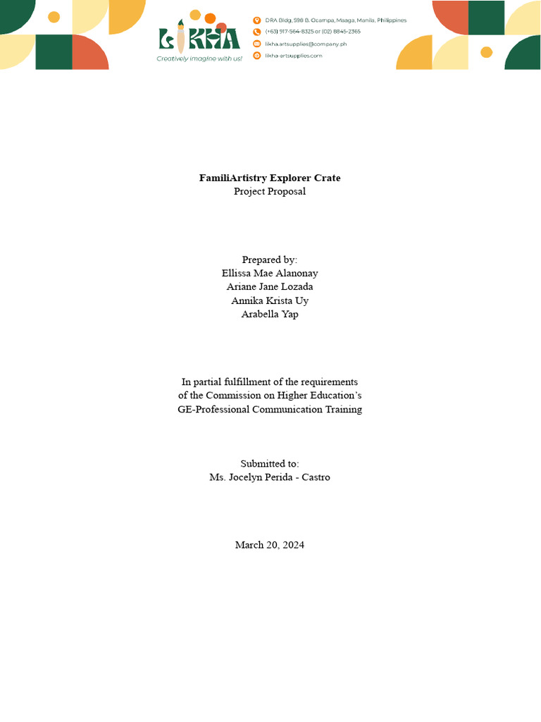 PROCOMM - BTGE3 - Project Proposal | PDF | Creativity | Cognition