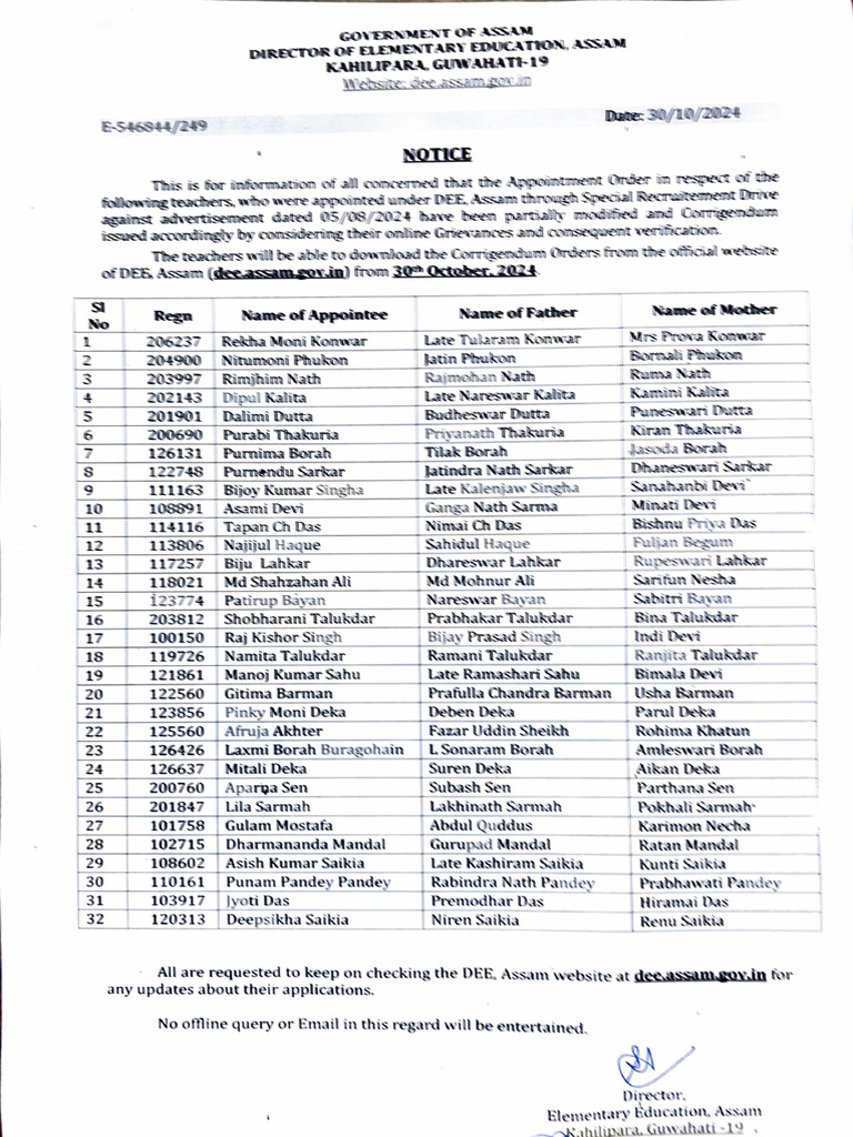 Notice Corrigendum 30-10-2024 | PDF