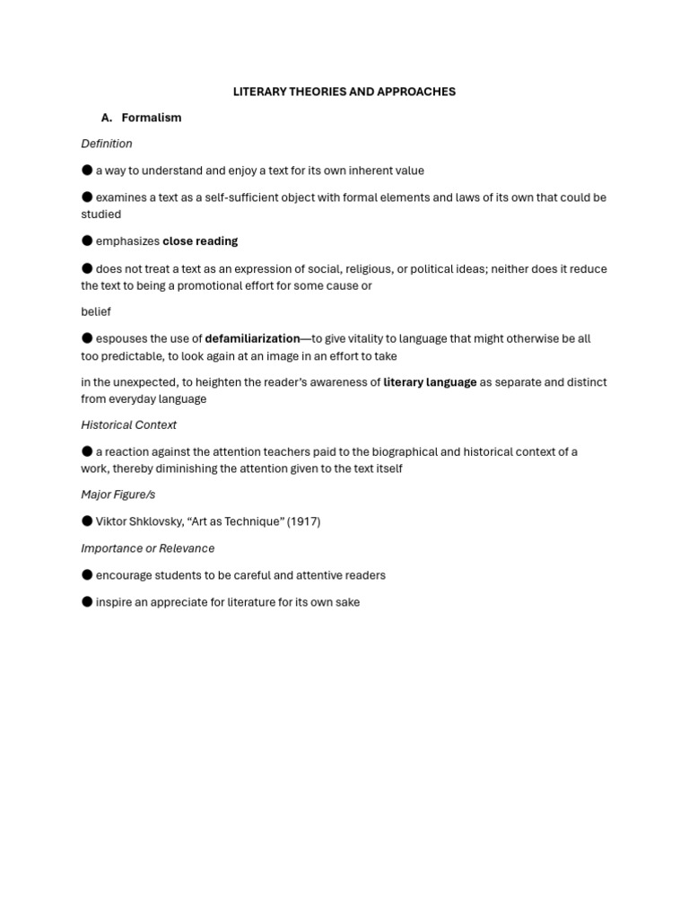 Overview of Literary Theories Explained | PDF | Deconstruction ...