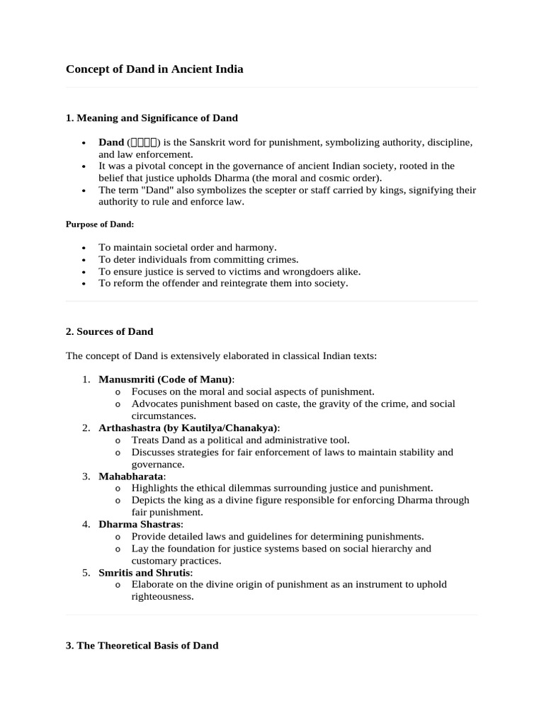 Concept of Dand in Ancient India | PDF | Punishments | Justice