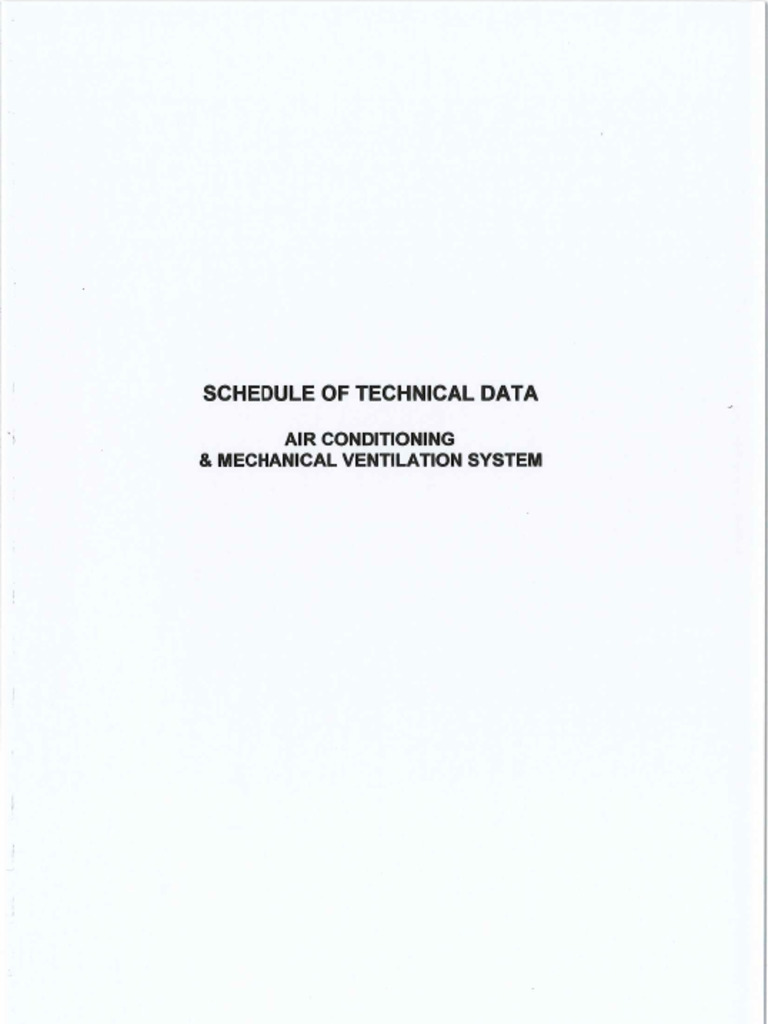 Schedule of Technical Data ACMV - Rev01 | PDF