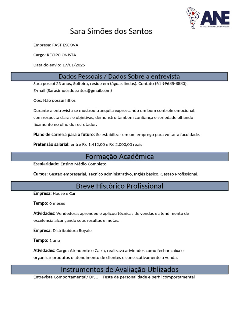 Sara Simoes | PDF | Competência (Recursos Humanos) | Comunicação