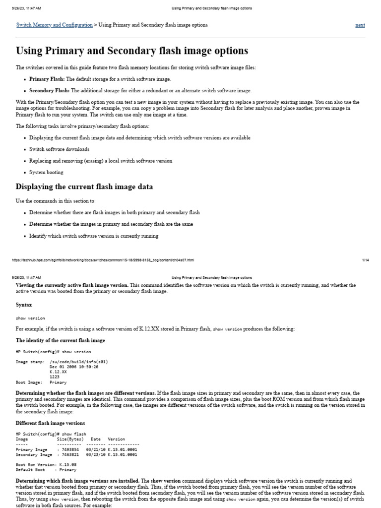 Using Primary and Secondary Flash Image Options | PDF | Booting | Flash Memory