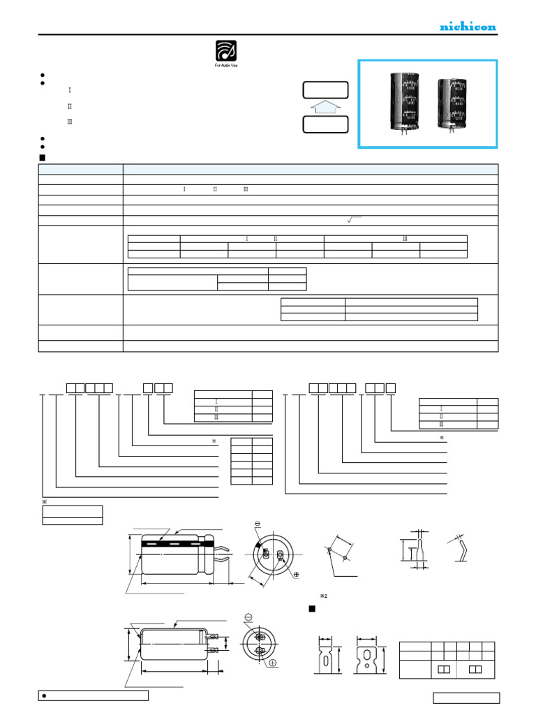 Nichicon KG Series Data Sheet | PDF | Capacitor | Capacitance