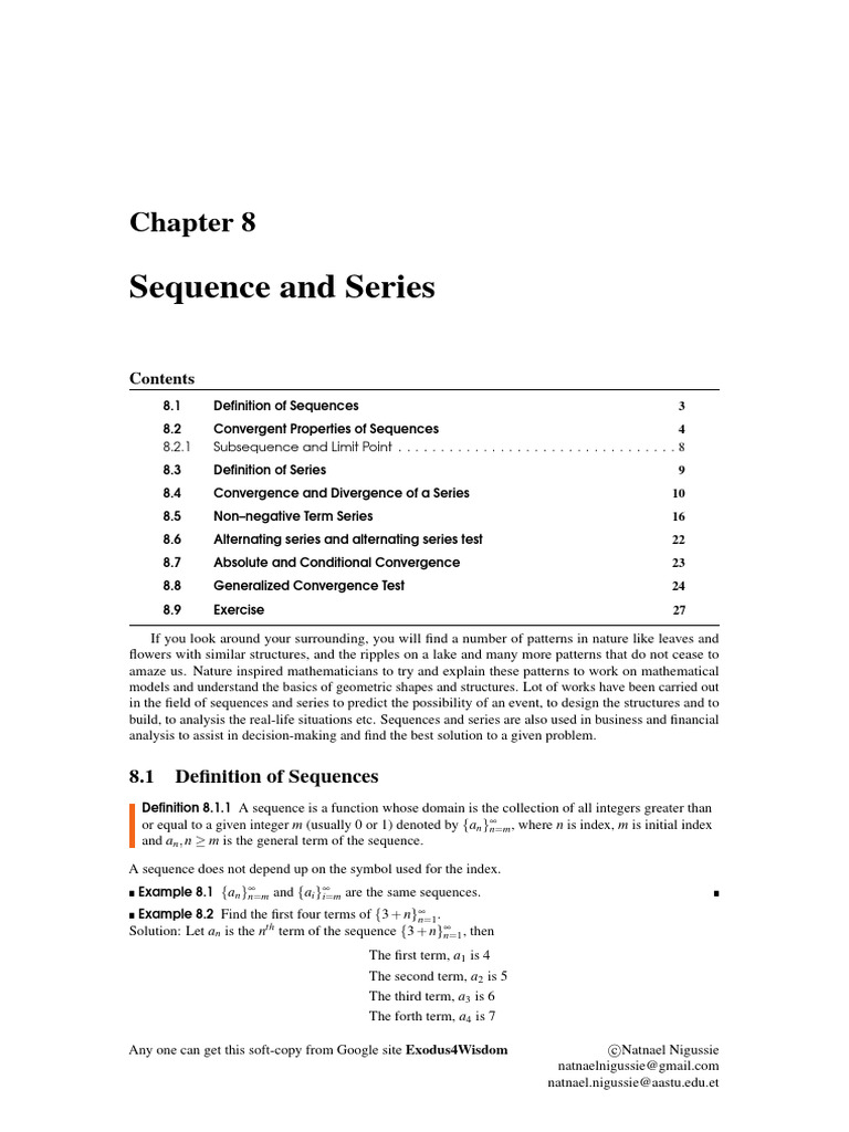 Chapter-1-Sequence_and_Series | PDF | Sequence | Limit (Mathematics)