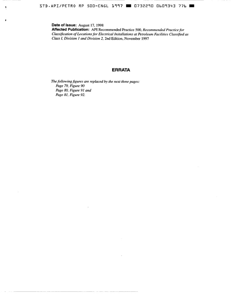 API RP 500 Recommended Practice For Classification of Lo E69 | PDF | Trade Associations ...