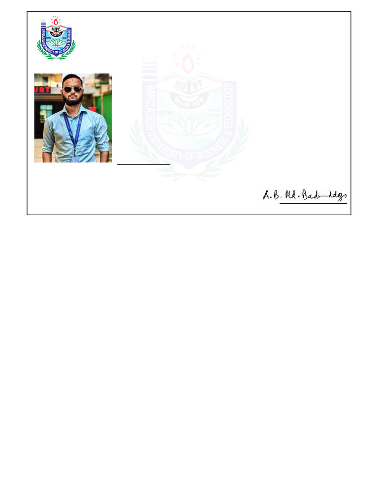 BUBT Fall 2024 Supplementary Exam Admit Card | PDF
