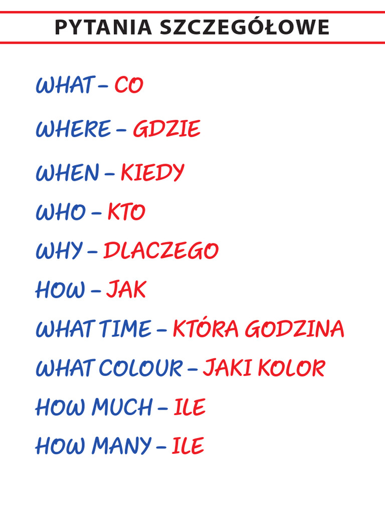 Dzieci Pytania Szczegółowe | PDF