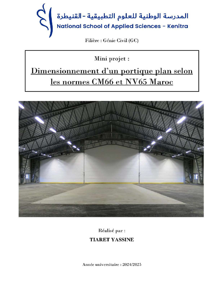 Dimensionnement D Un Portique 2D Selon CM66 Et NV65 Maroc 1737020118 | PDF
