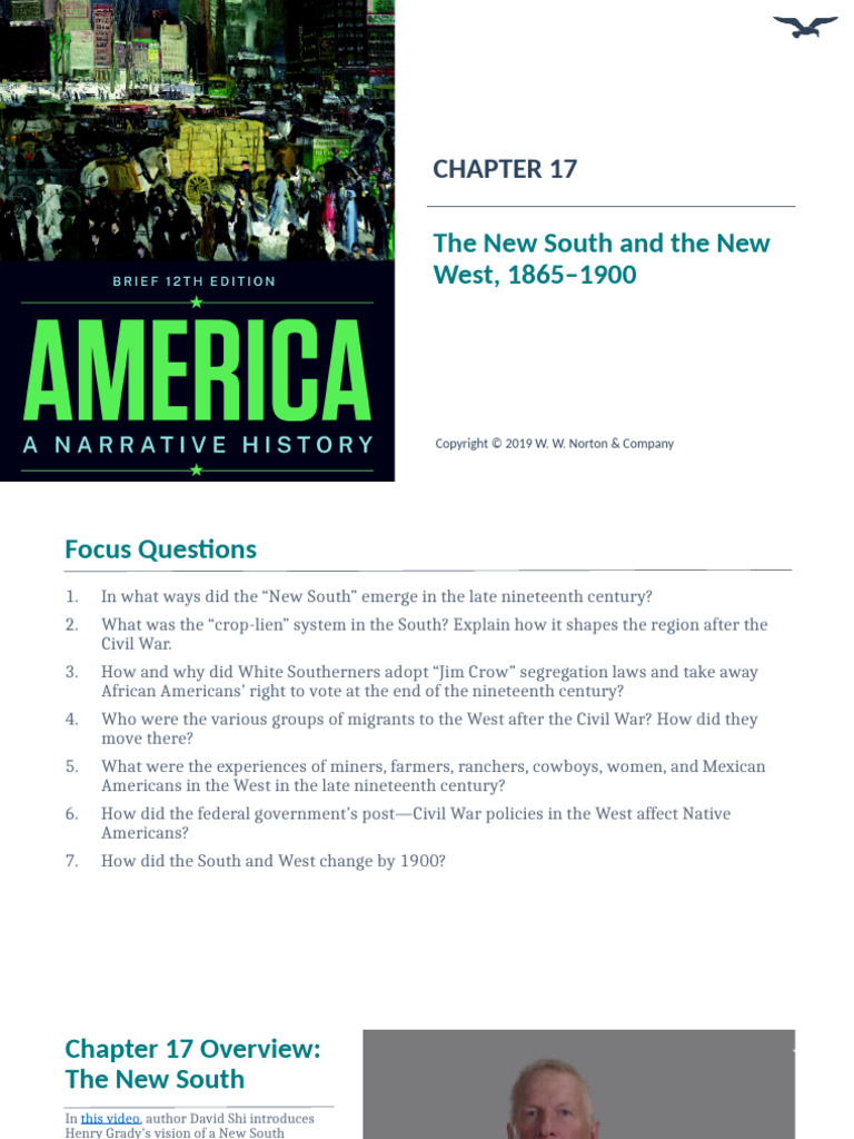 The New South and West: 1865-1900 Insights | PDF | Southern United ...