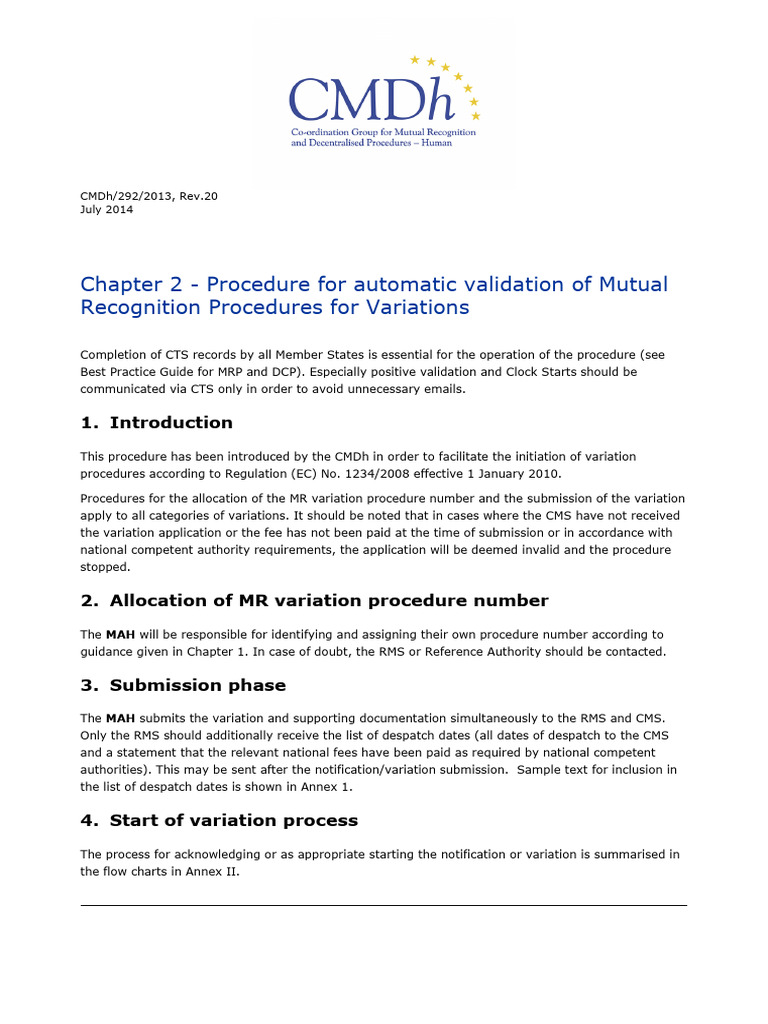 2 - Procedure For Automatic Validation of Mutual Recognition Procedures ...