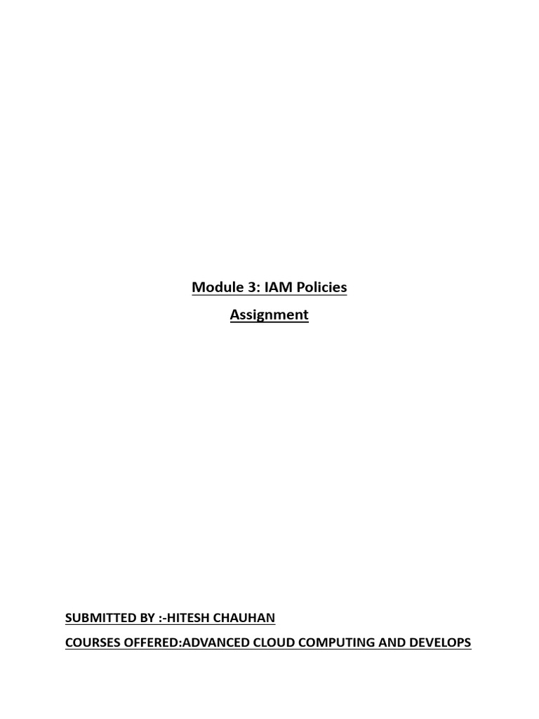 Module 3 IAM Policies | PDF