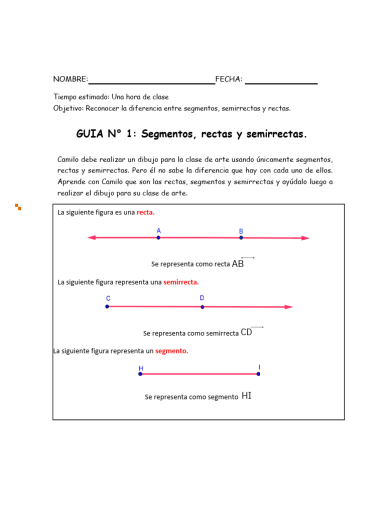 Segmentos, Rectas y Semirrectas Explicadas | PDF | Ángulo | Triángulo